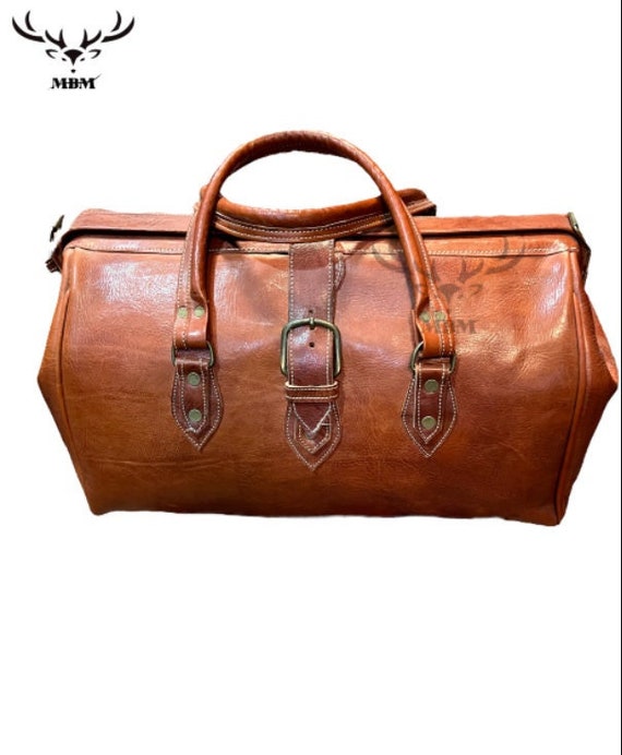 Leather Duffle Bag Moroccan Leather Travel Bag Weekender - Etsy