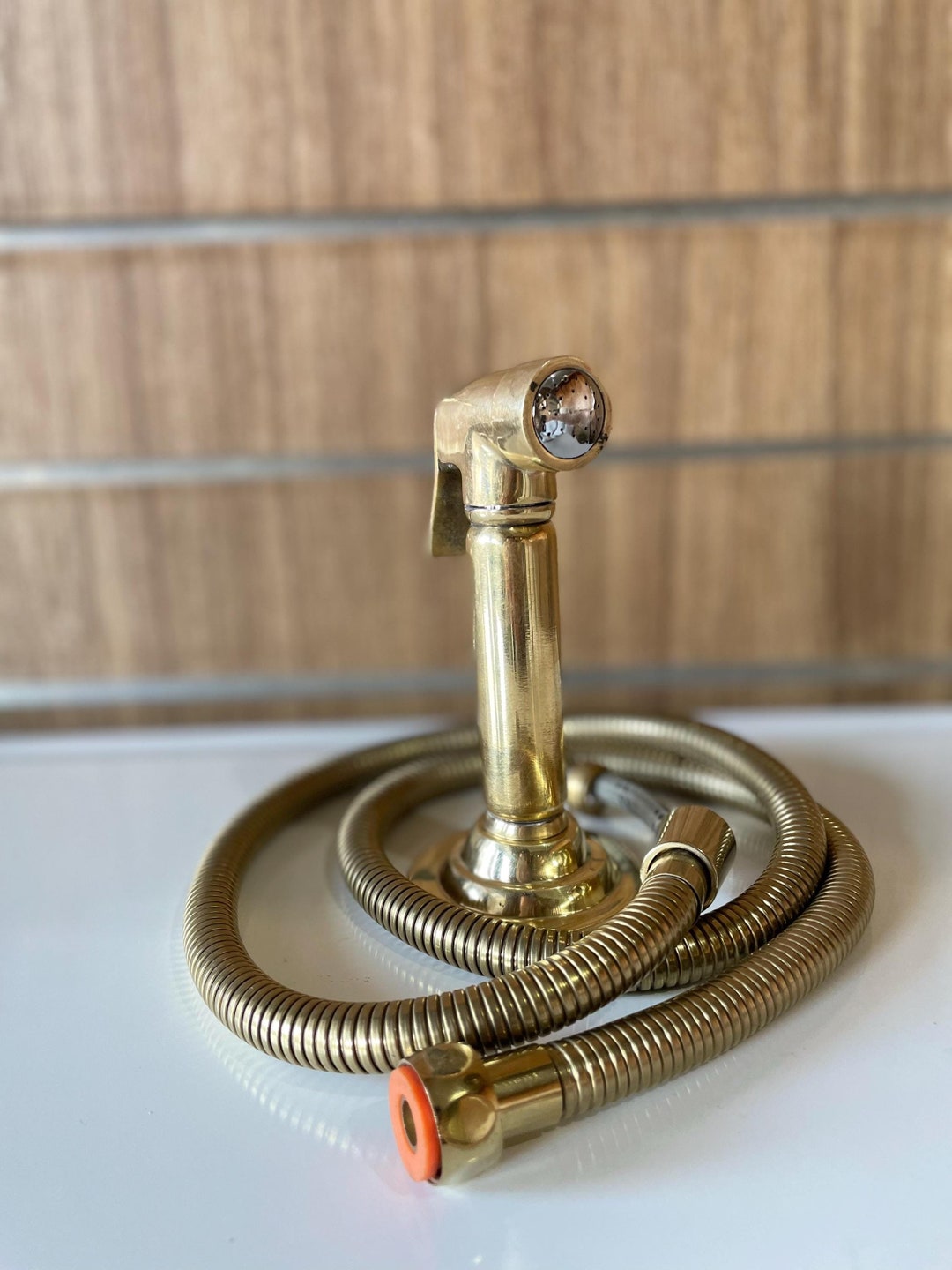Unlacquered Brass Kitchen Sprayer, Solid High Pressure Brass Sink ...