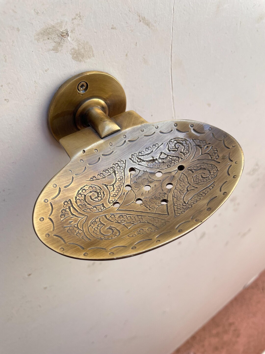 Antique Soap Dish With Bronze Finish, Engraved Soap Holder, Handmade ...