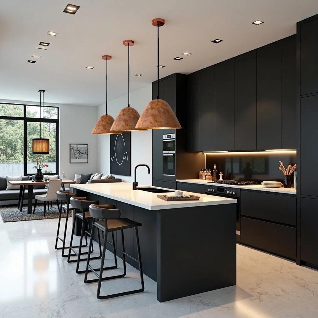 Set of Pendant Copper Patina Light, Vintage Pendant Light, Copper ...