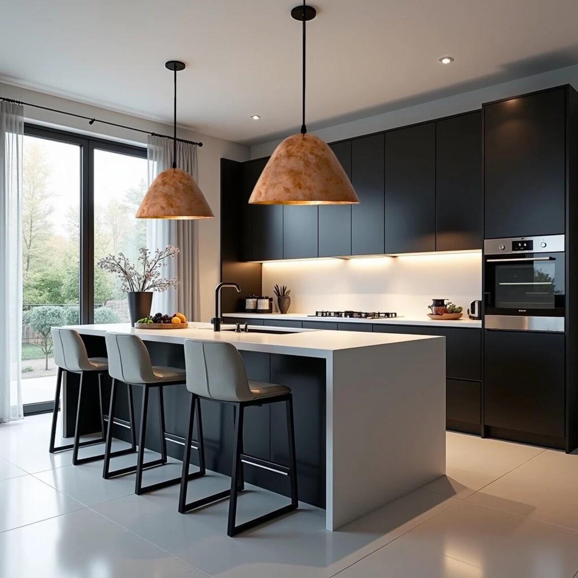 Set of Pendant Copper Patina Light, Vintage Pendant Light, Copper ...