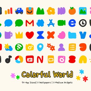 Color Blob Ios Icon Pack, Doodle, Widgets, Primary Color Rainbow Theme ...