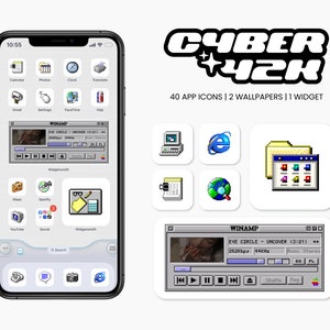 Cyber Y2K App Icon Pack, Windows Icons, Winamp Widget, Cybercore ...