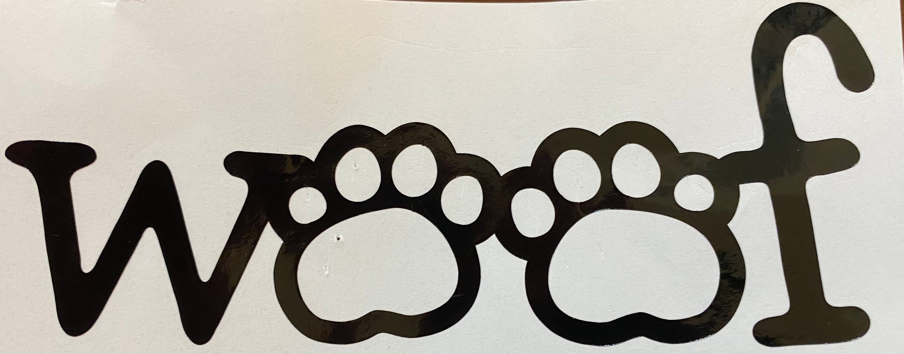Woof Decal with Paw Prints | Etsy