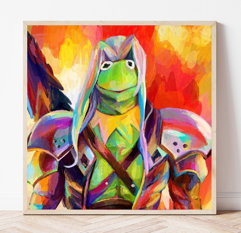 Kermit as Sephiroth From Final Fantasy Vii Art Print and Canvas for ...