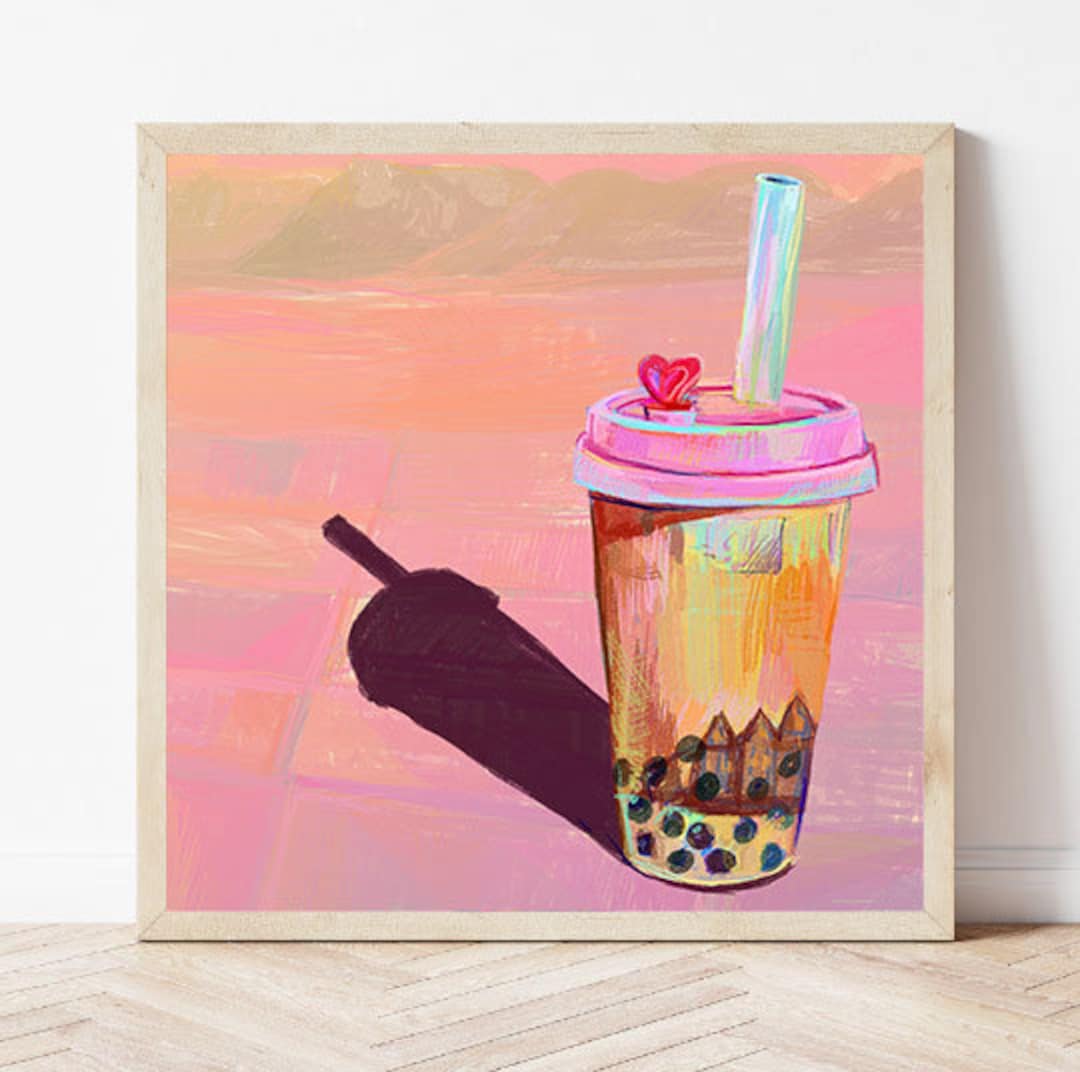 Boba Tea Aesthetic Art Print for Kitchen WALL Art - Etsy
