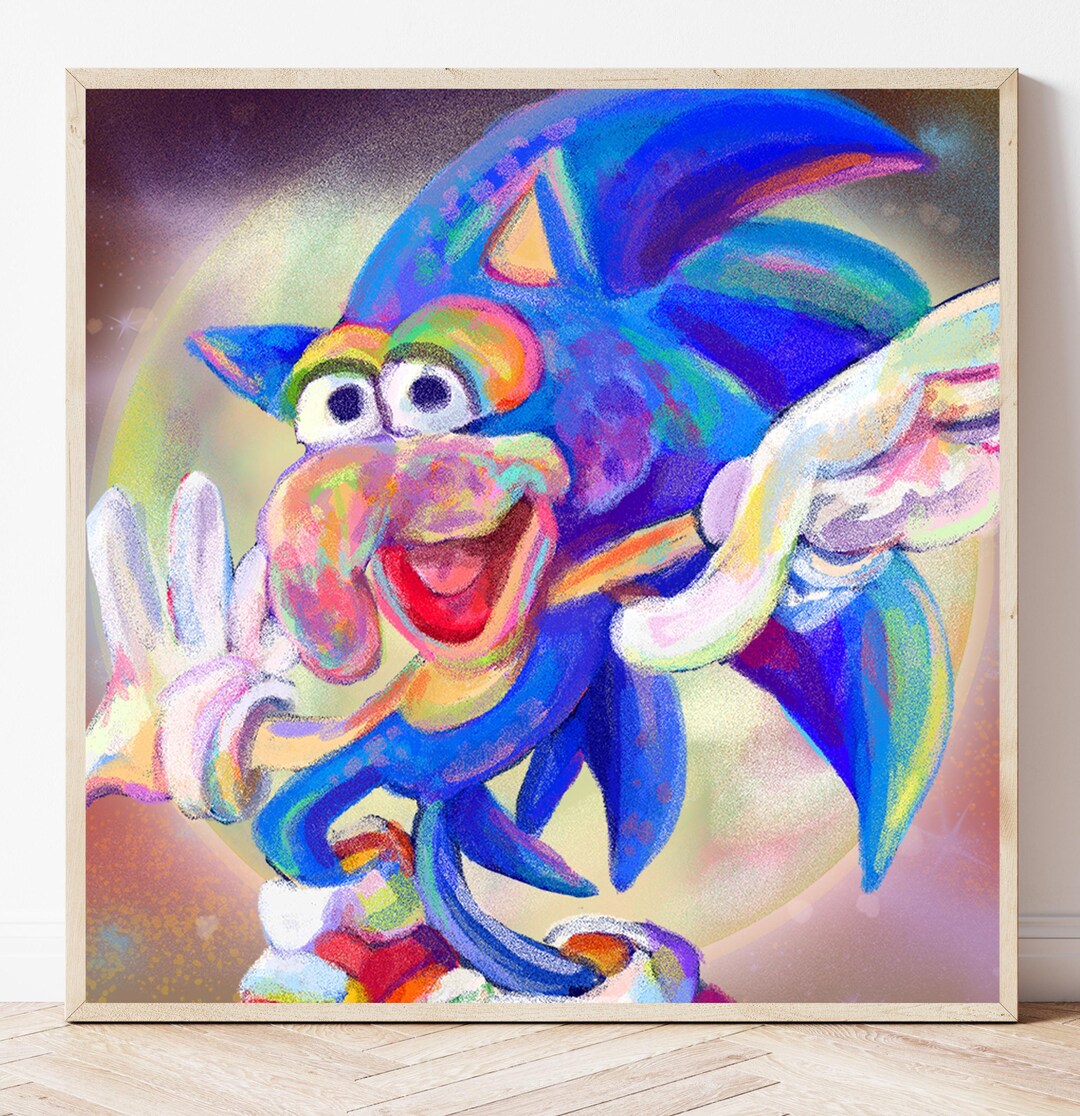Gonzo as Sonic the Hedgehog Art Print and Canvas for Funny Fan Art for ...