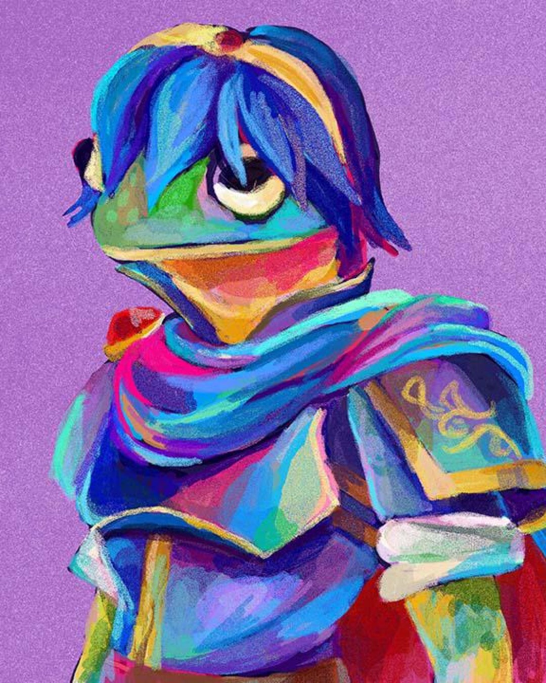 Frog as Marth From Fire Emblem Art Print and Canvas, Funny Quirky Wall ...