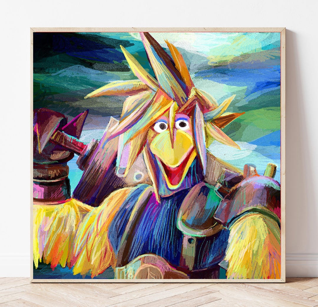 Big Bird as Cloud From Final Fantasy Vii Art Print and Canvas for Funny ...