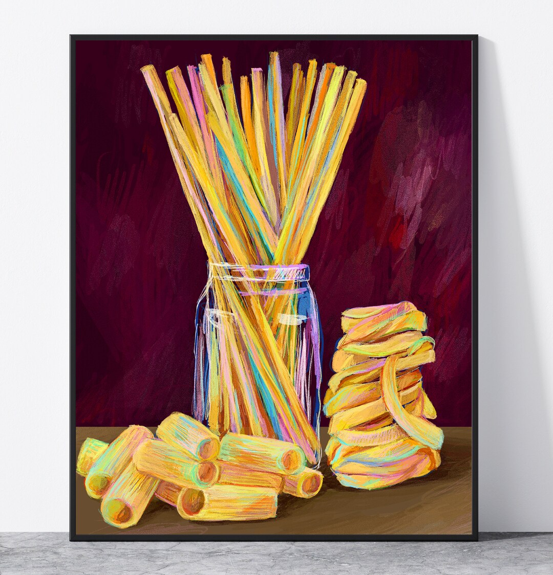 Italian Pasta Art Print - Etsy