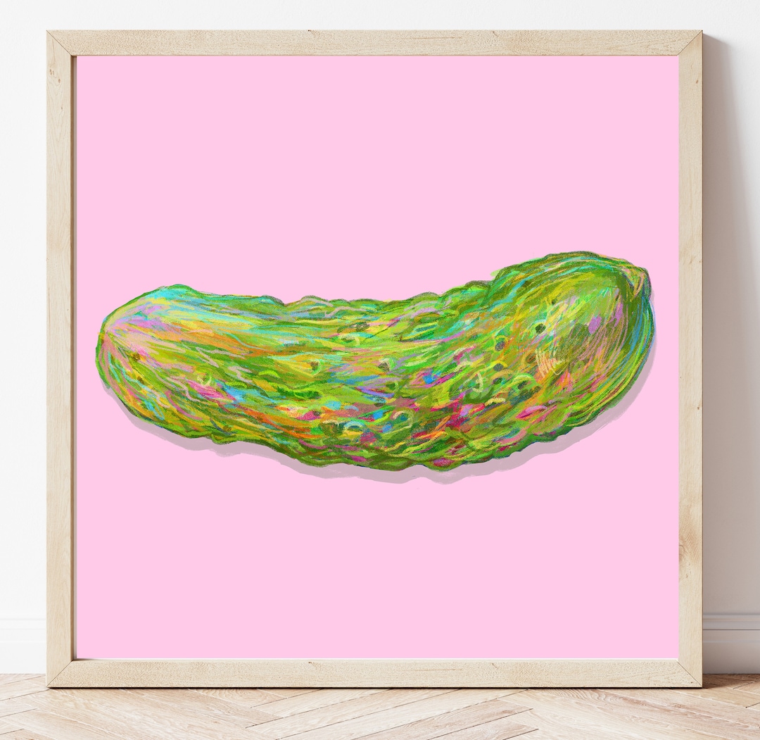 Playful Pickle Wall Art - Quirky Kitchen Decor Gift for Foodie - Etsy