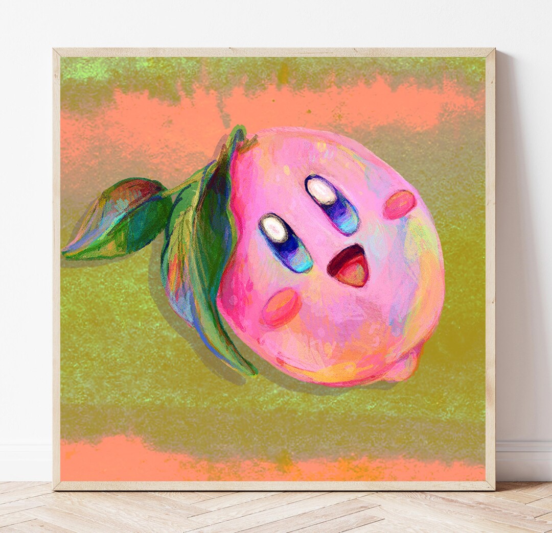 Cute Kirby Lemon, Funny Wall Art for Nintendo Fan, Video Game Room ...