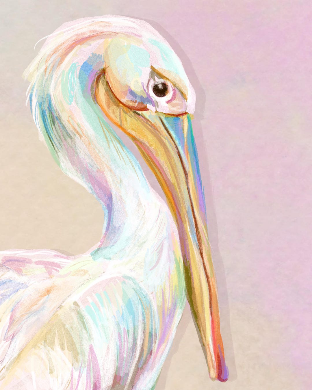 Elegant Stork Art Print and Canvas, Wall Art for Home Decor, Beautiful ...