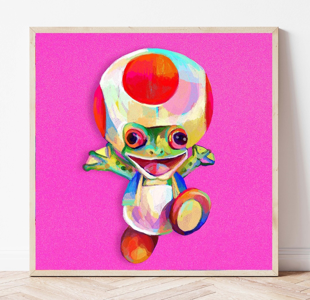 Frog as Toad From Super Mario Art Print and Canvas for Funny Fan Art ...