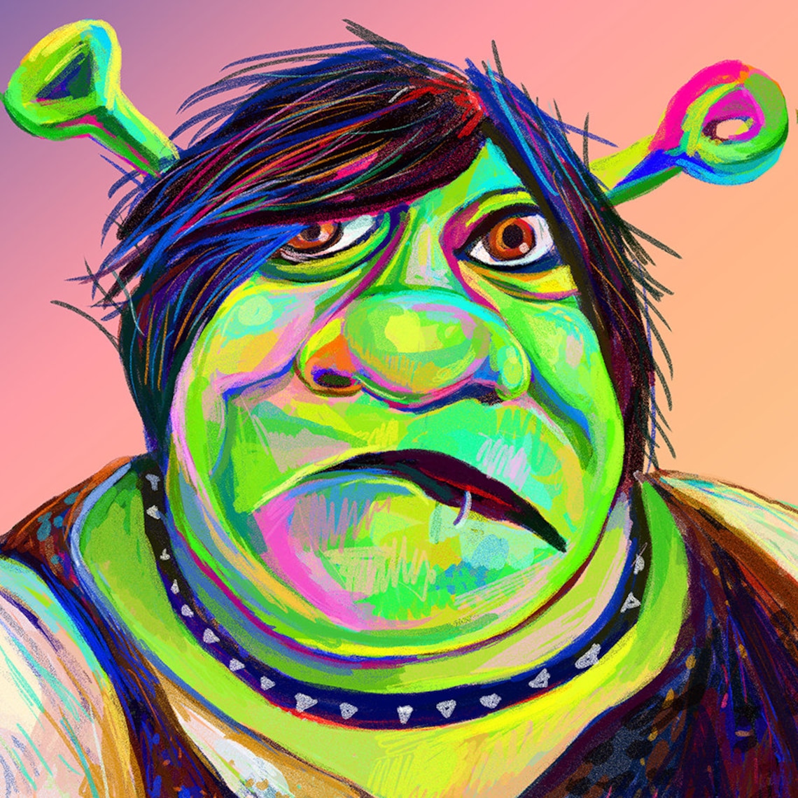 Punk Emo Shrek, Donkey, Fiona Art Print - Etsy
