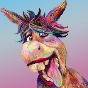 Punk Emo Shrek, Donkey, Fiona Art Print - Etsy