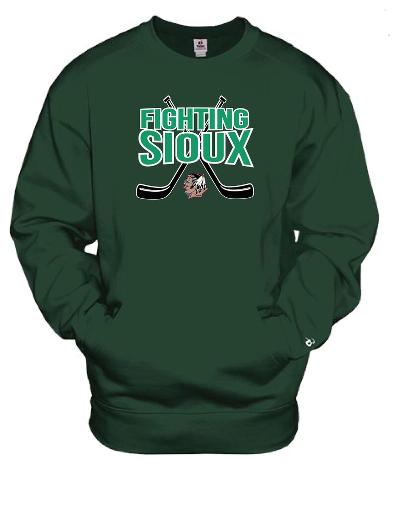 Fighting Sioux Hockey Crewneck With Pocket - "officially License" - Etsy