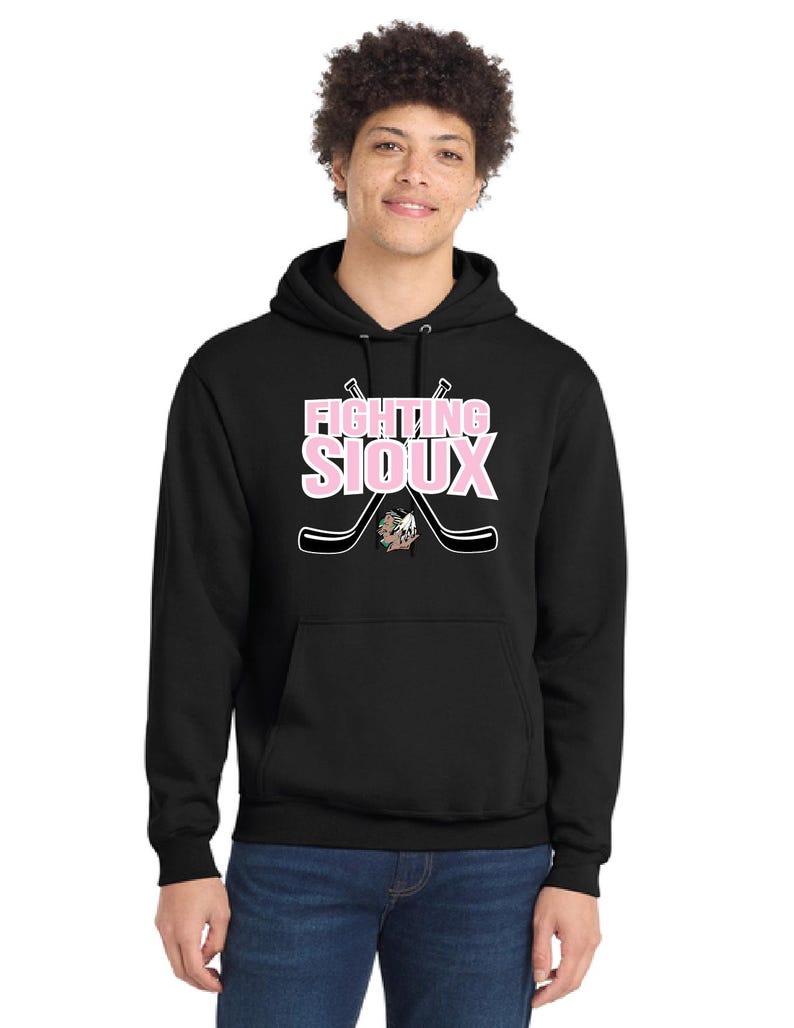 Hoodie Fighting Sioux Hockey Sweatshirt Pink - "officially Licensed" - Etsy