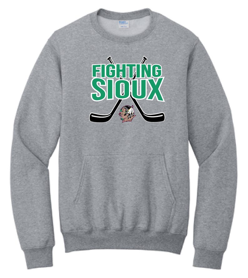 Fighting Sioux Hockey Crewneck With Pocket - "officially License" - Etsy