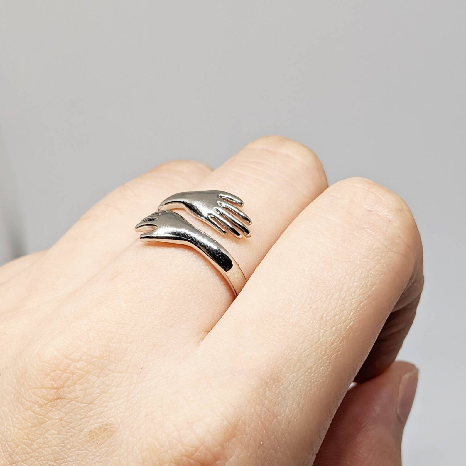 Hugging Ring Giant huge hands design hand rings vintage hug | Etsy