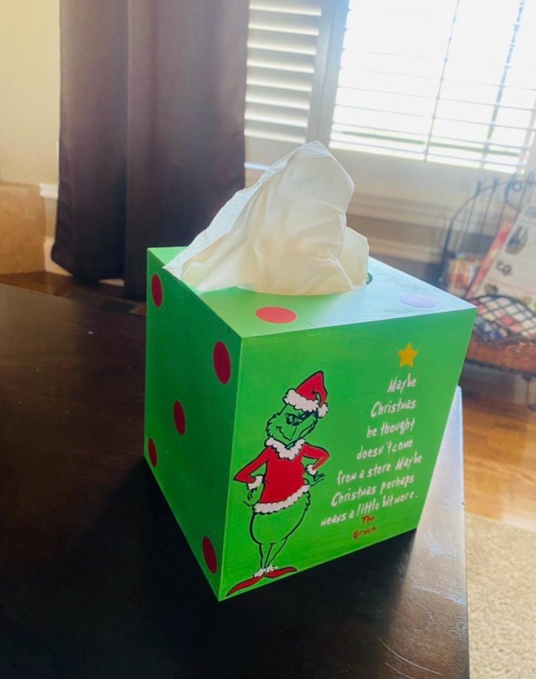 Grinch Tissue Box Cover - Etsy