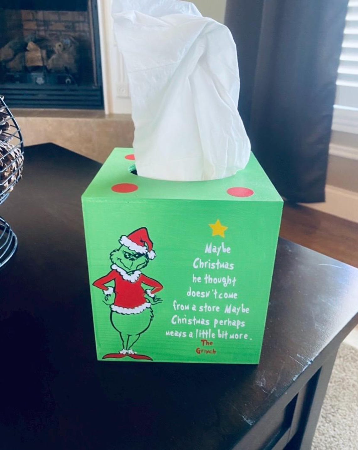 Grinch Tissue Box Cover - Etsy