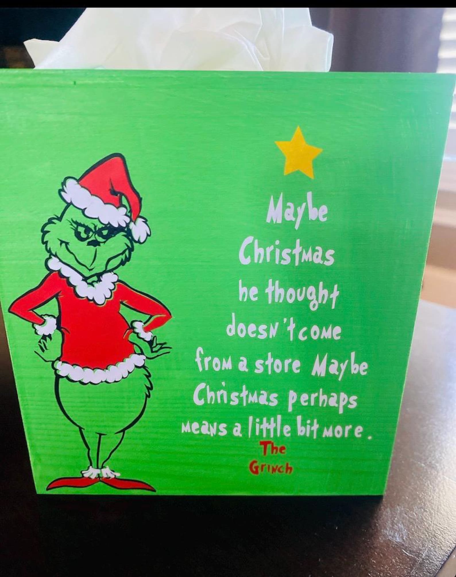 Grinch Tissue Box Cover - Etsy