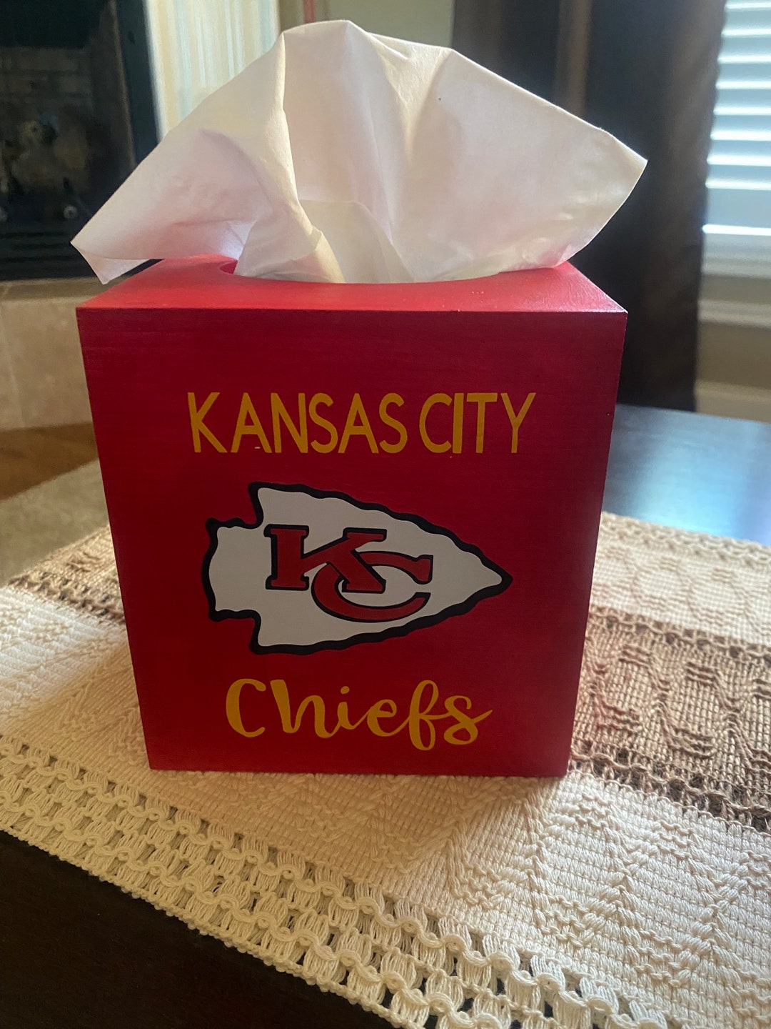 Kansas City Chiefs - Tissue Box Cover - Man Cave Gift - Fathers Day ...
