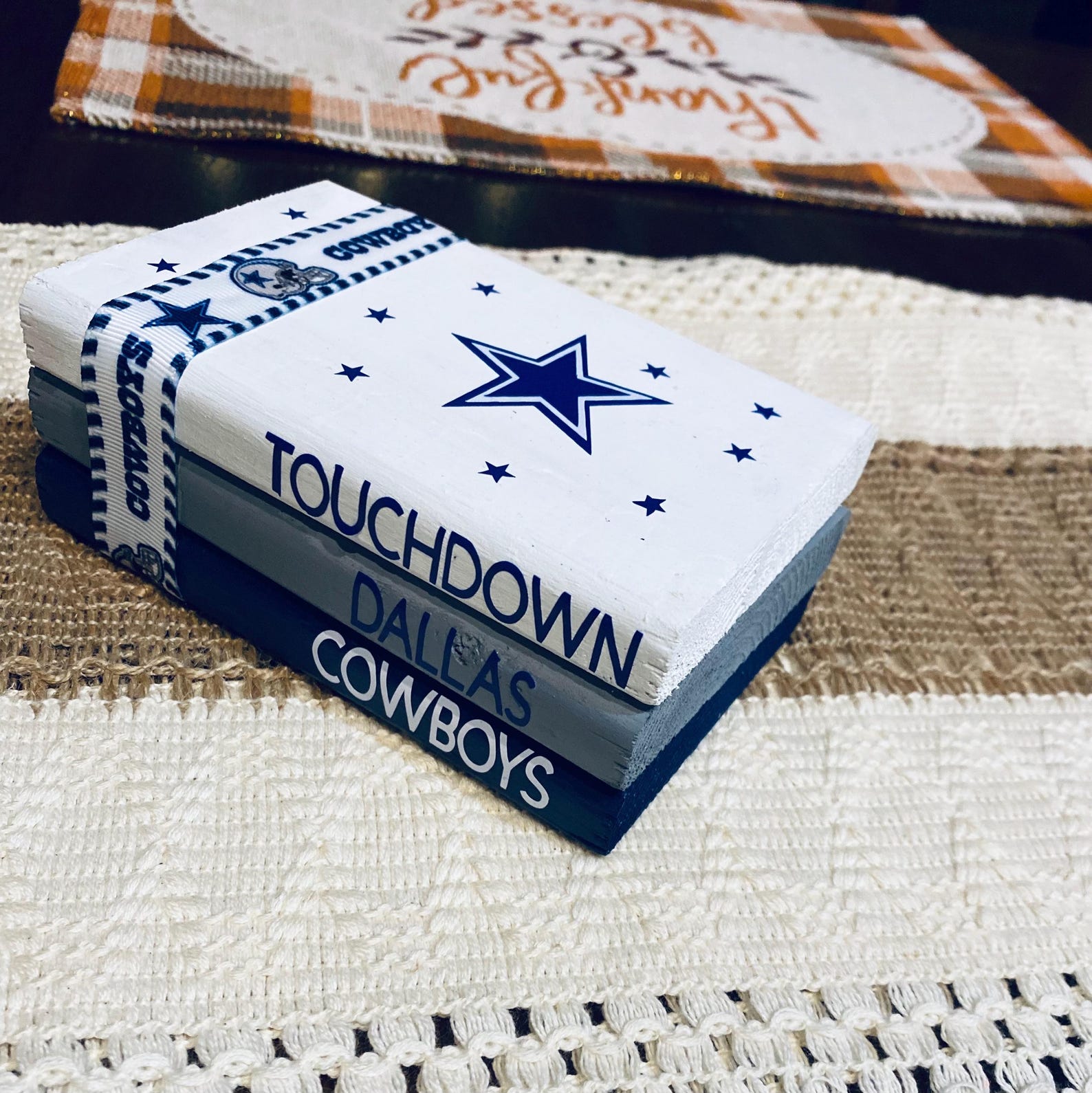 Dallas Cowboys Wooden Book Stack / Cowboys Decor / Office Decor ...