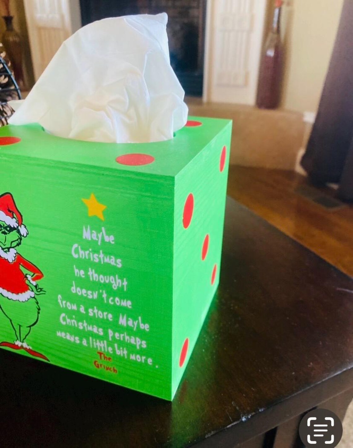 Grinch Tissue Box Cover - Etsy