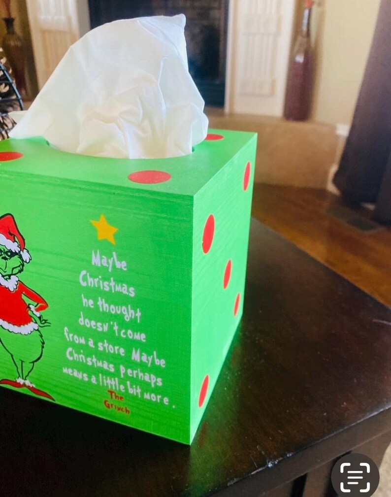 Grinch Tissue Box Cover - Etsy