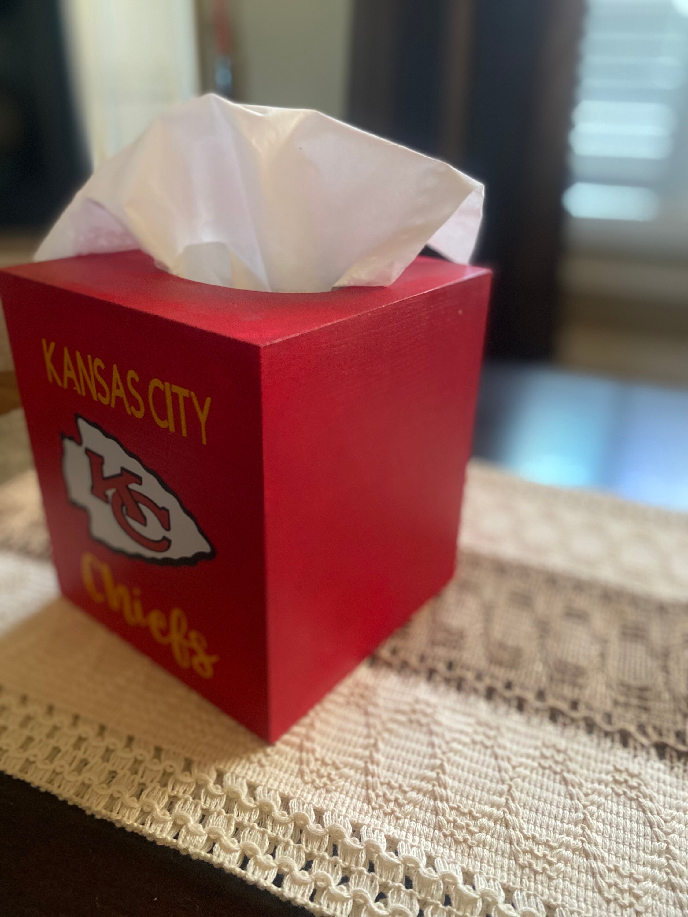 Kansas City Chiefs - Tissue Box Cover - Man Cave Gift - Fathers Day ...