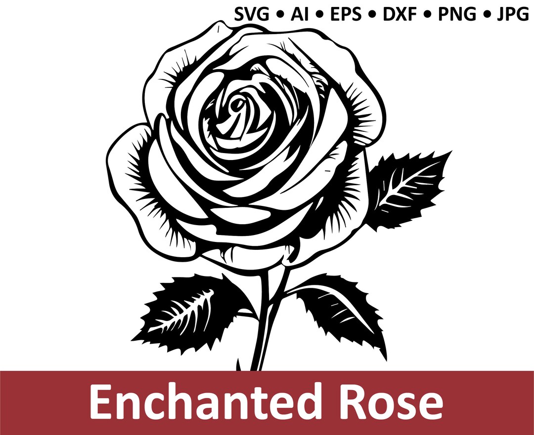 Enchanted Rose SVG, Rose SVG, Enchanted Rose PNG, Rose Clipart, Rose ...