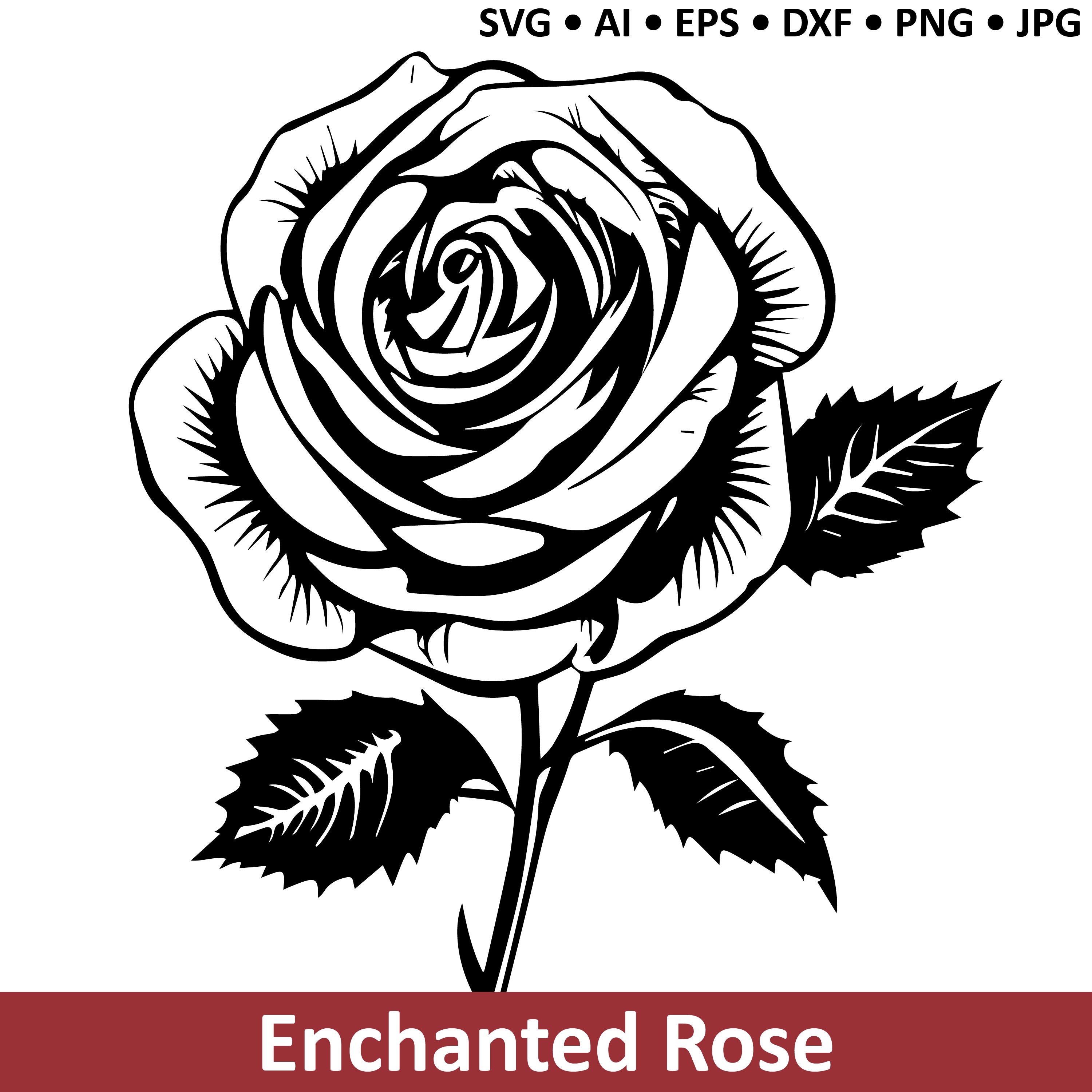Enchanted Rose SVG, Rose SVG, Enchanted Rose PNG, Rose Clipart, Rose ...