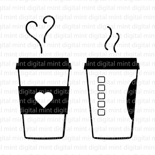 Coffee Cup to Go SVG PNG DXF. Whole Image & Layered Files. Cut - Etsy