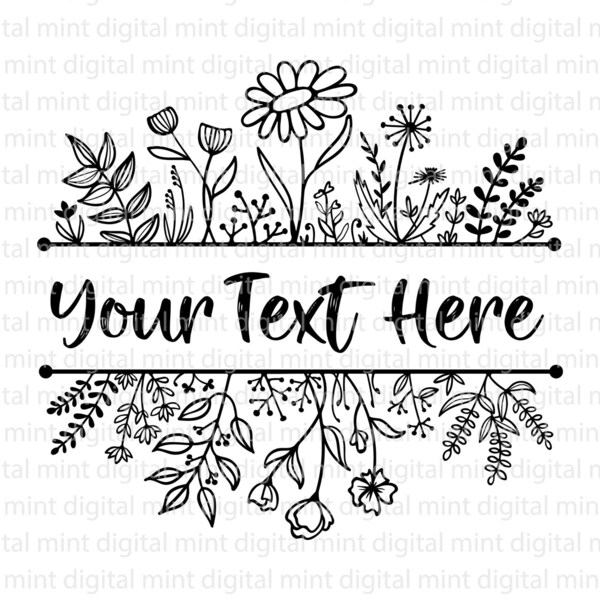 Floral Border Split Svg - Etsy