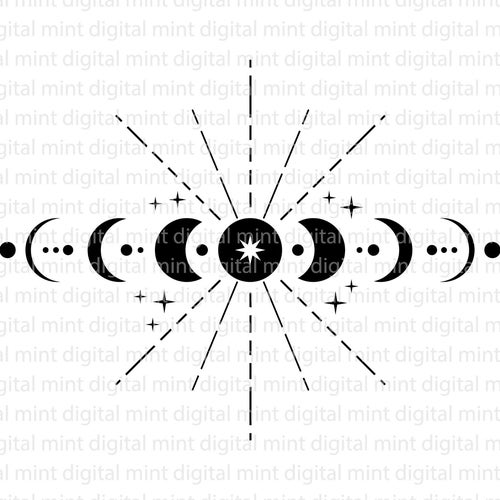 Floral Moon Phase Svg Bohemian Moon Svg File for Cricut - Etsy