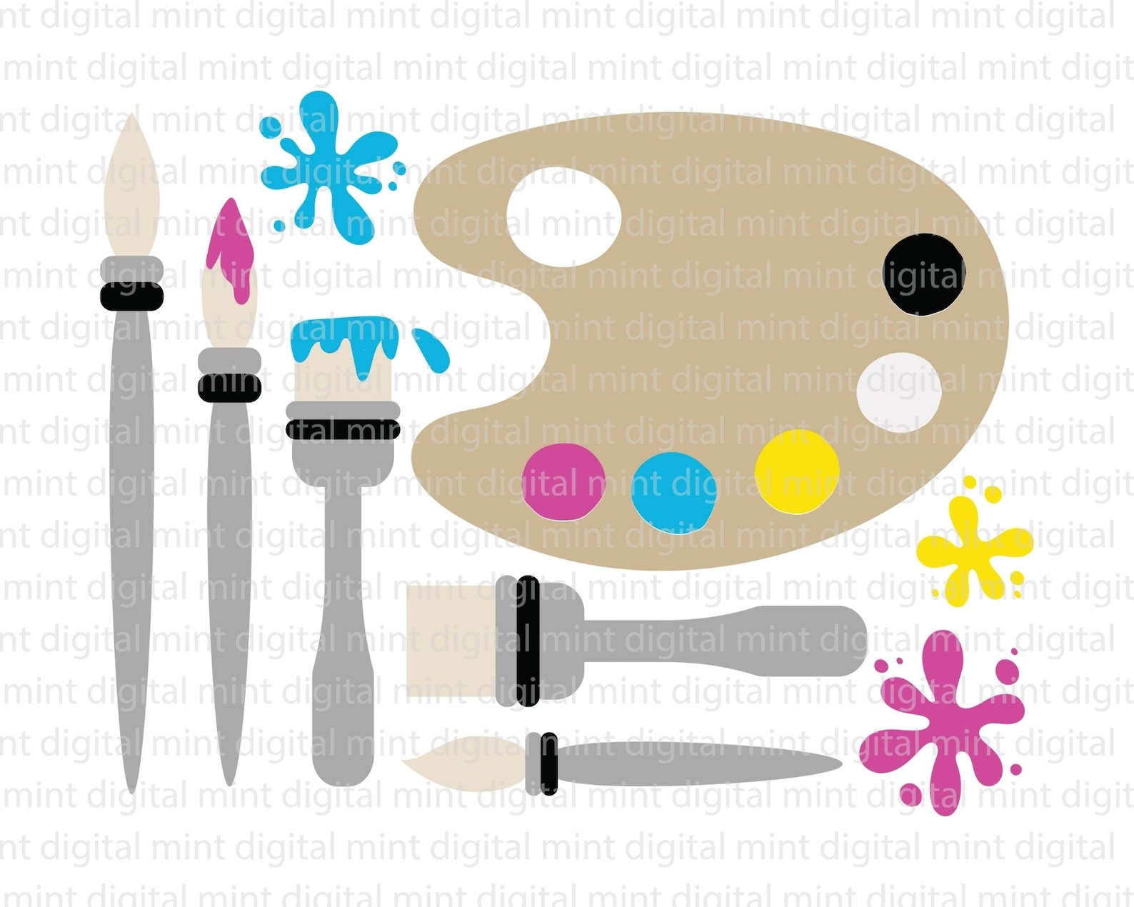 Paint Palette SVG Paint SVG Layered Svg Files for Cricut - Etsy