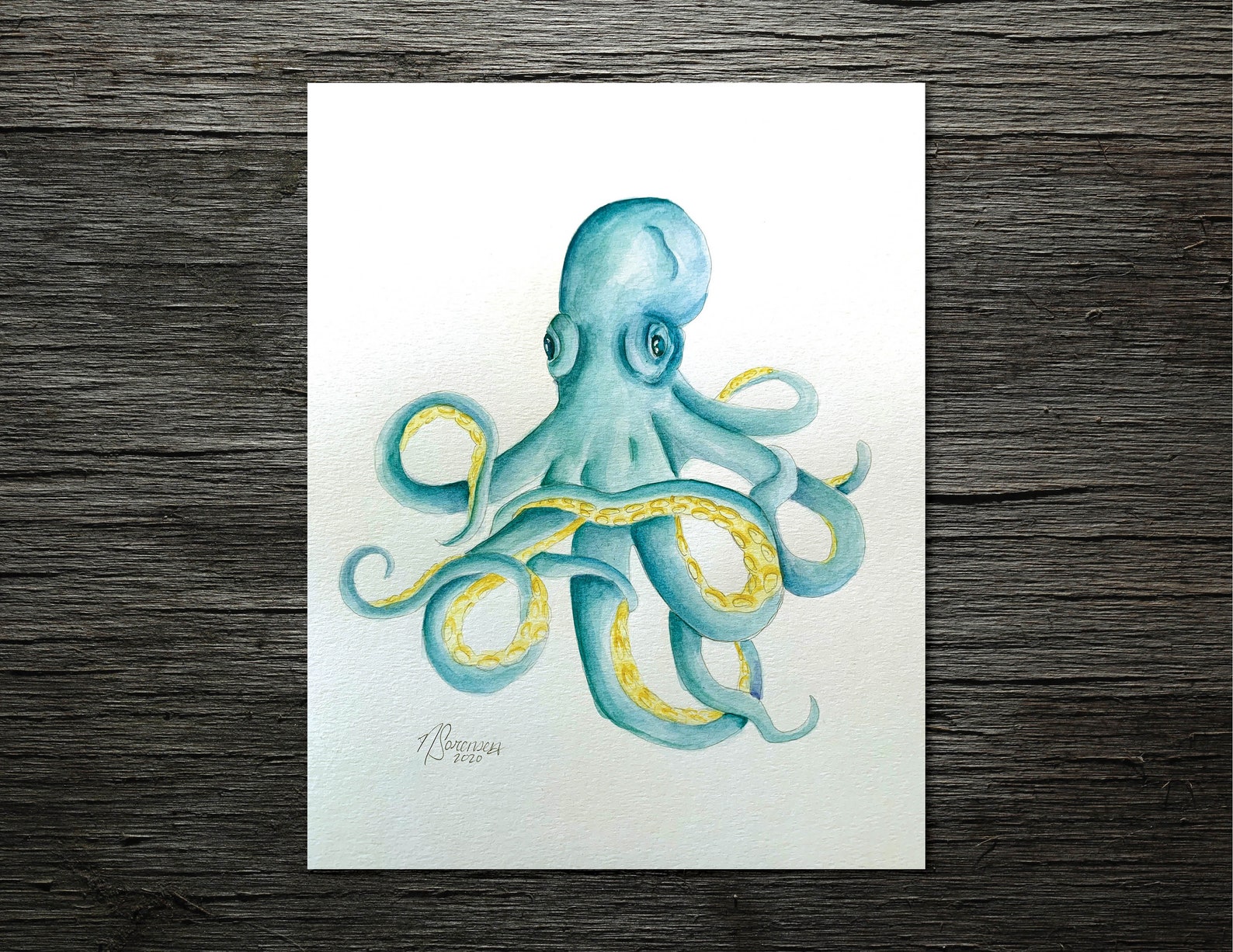 Octopus Watercolor Print - Etsy