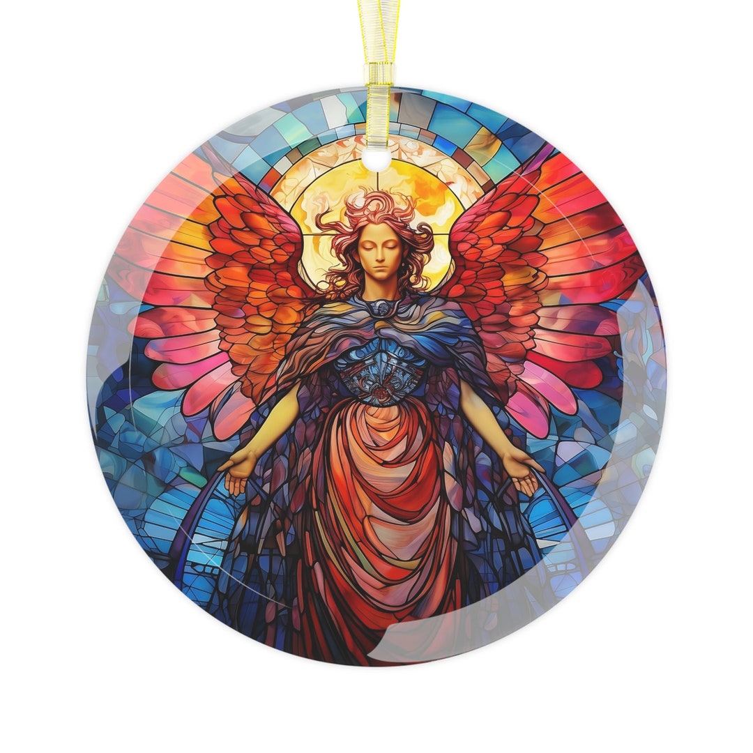 Archangel Gabriel Decorative Art Glass Ornament - Etsy