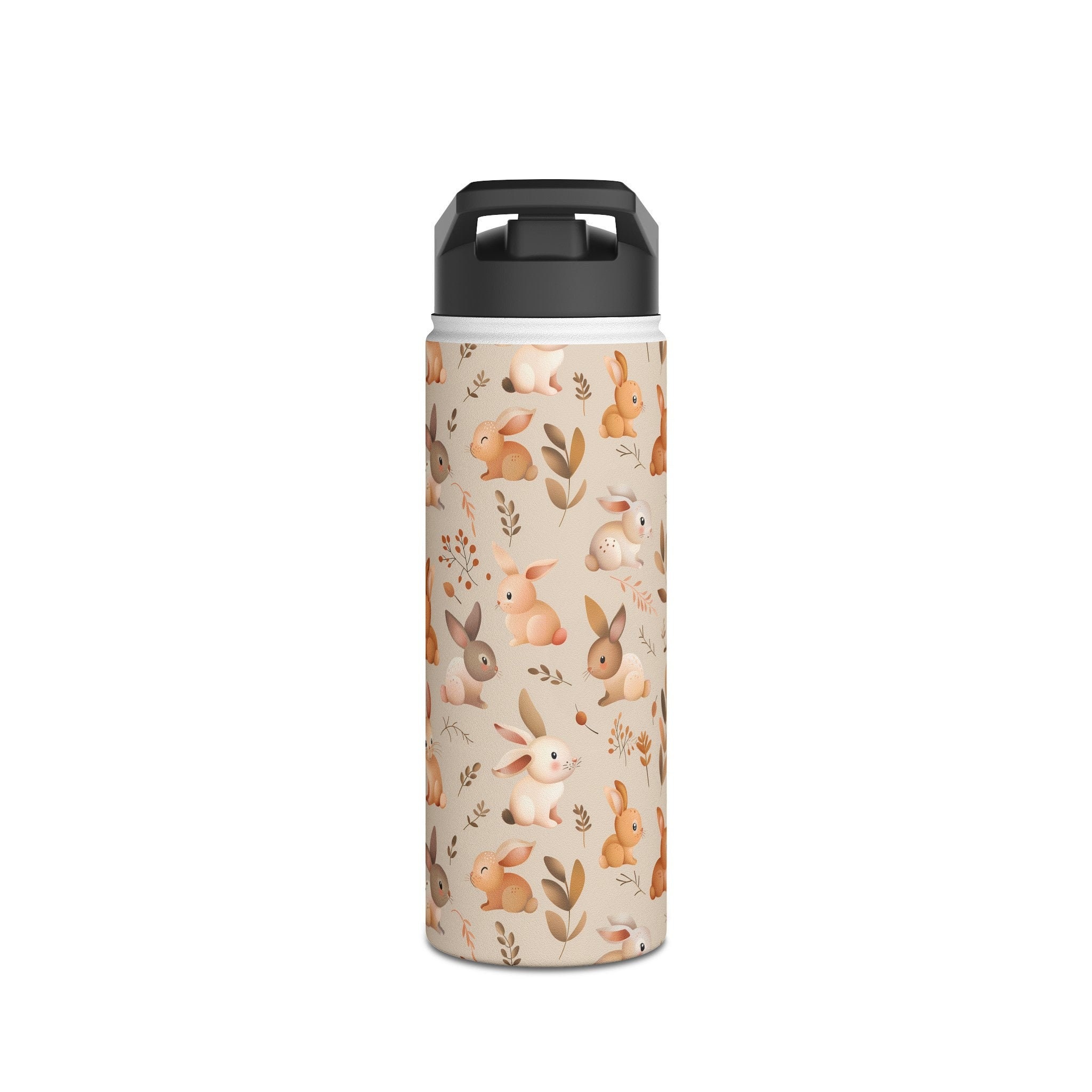 Insulated Water Bottle Thermos, 18oz, Cute Bunny Rabbits Double Walled ...