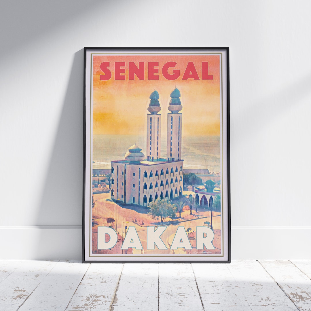 Dakar Poster Fishermen Mosque by Alecse Limited Edition Senegal Travel ...