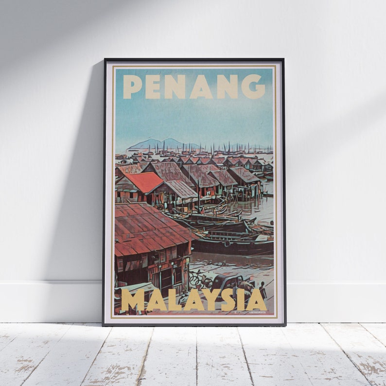 Penang Poster Fishing Village by Alecse Limited Edition - Etsy