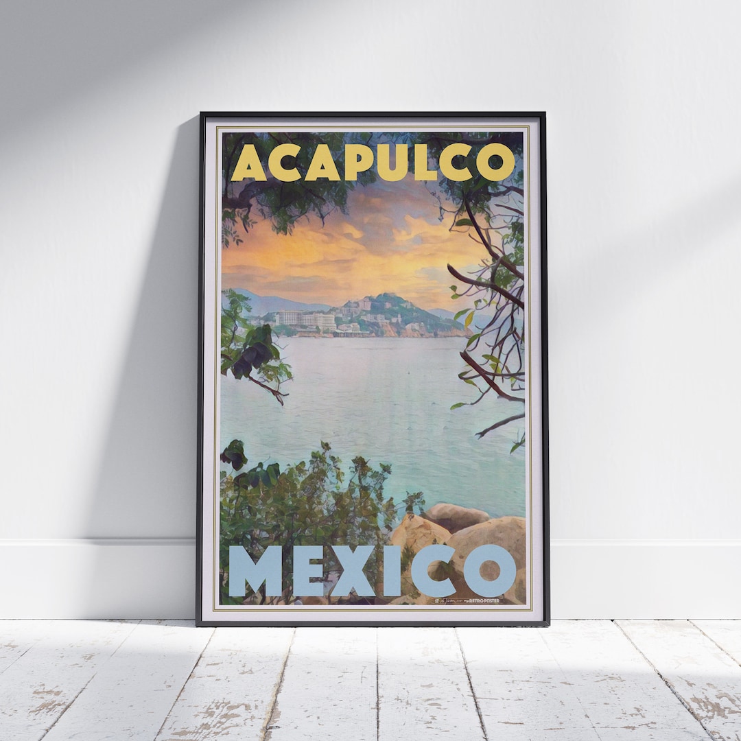 Acapulco Poster Sunset by Alecse | Limited Edition | Mexico Travel ...