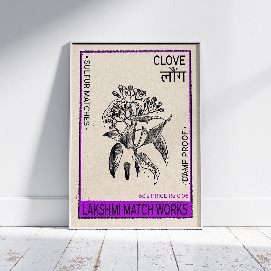 Vintage Clove Poster Spices of India by Shree X the Great Indian Decor ...