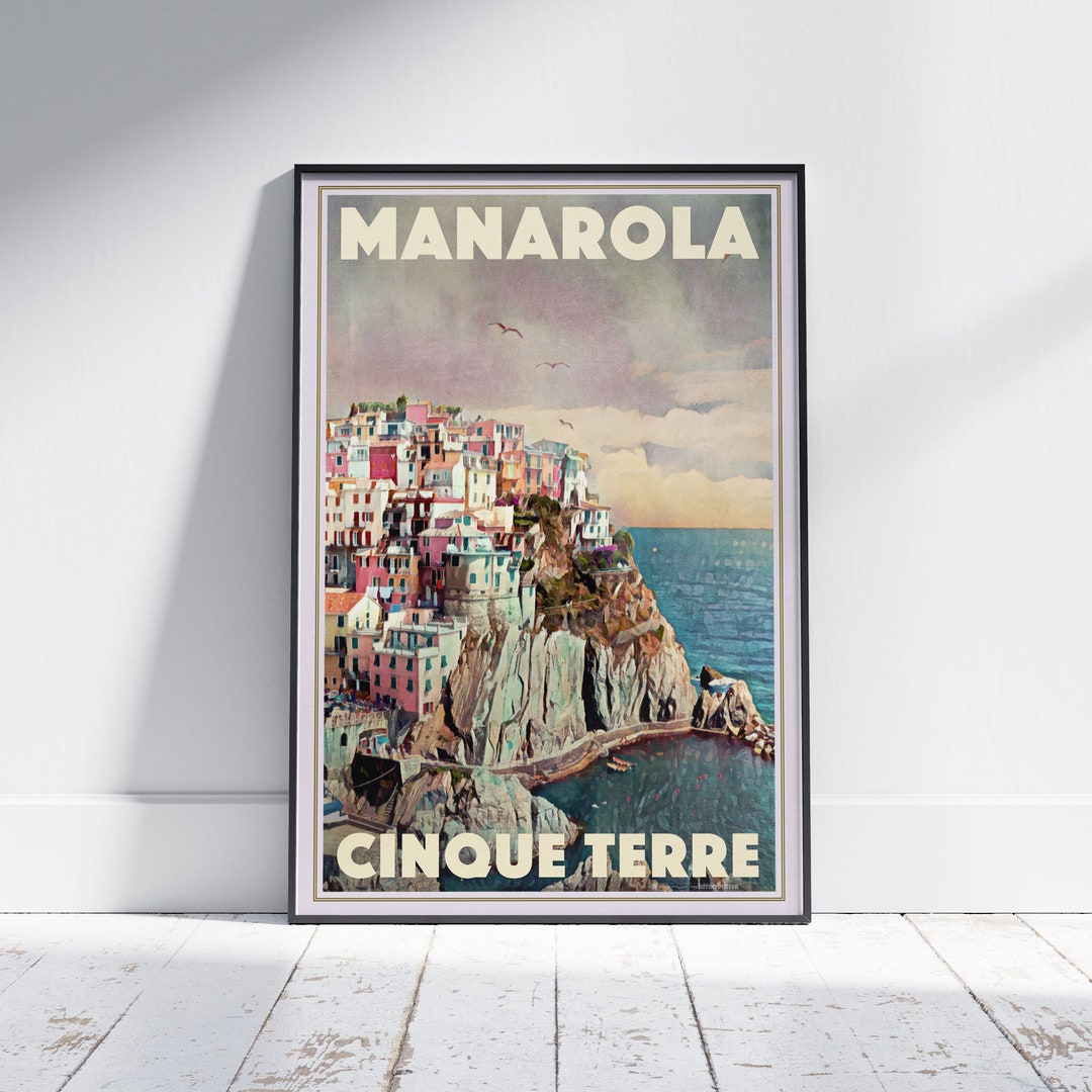 Manarola Cinque Terre Travel Poster, Limited Edition Art, Alecse's ...