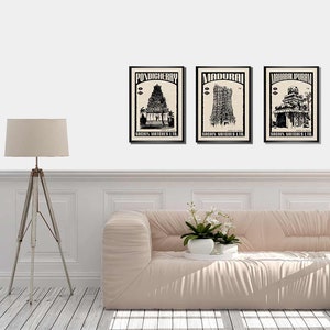 Vintage Pondicherry Poster Places of India Original Design | Etsy