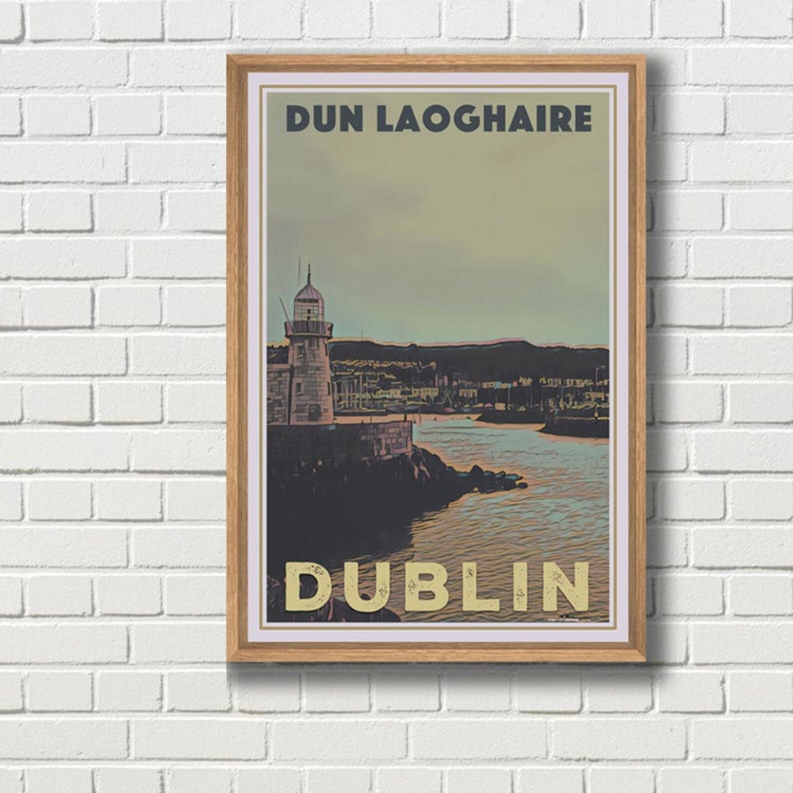Dun Laoghaire Poster by Alecse 300ex Ireland Travel Poster | Etsy