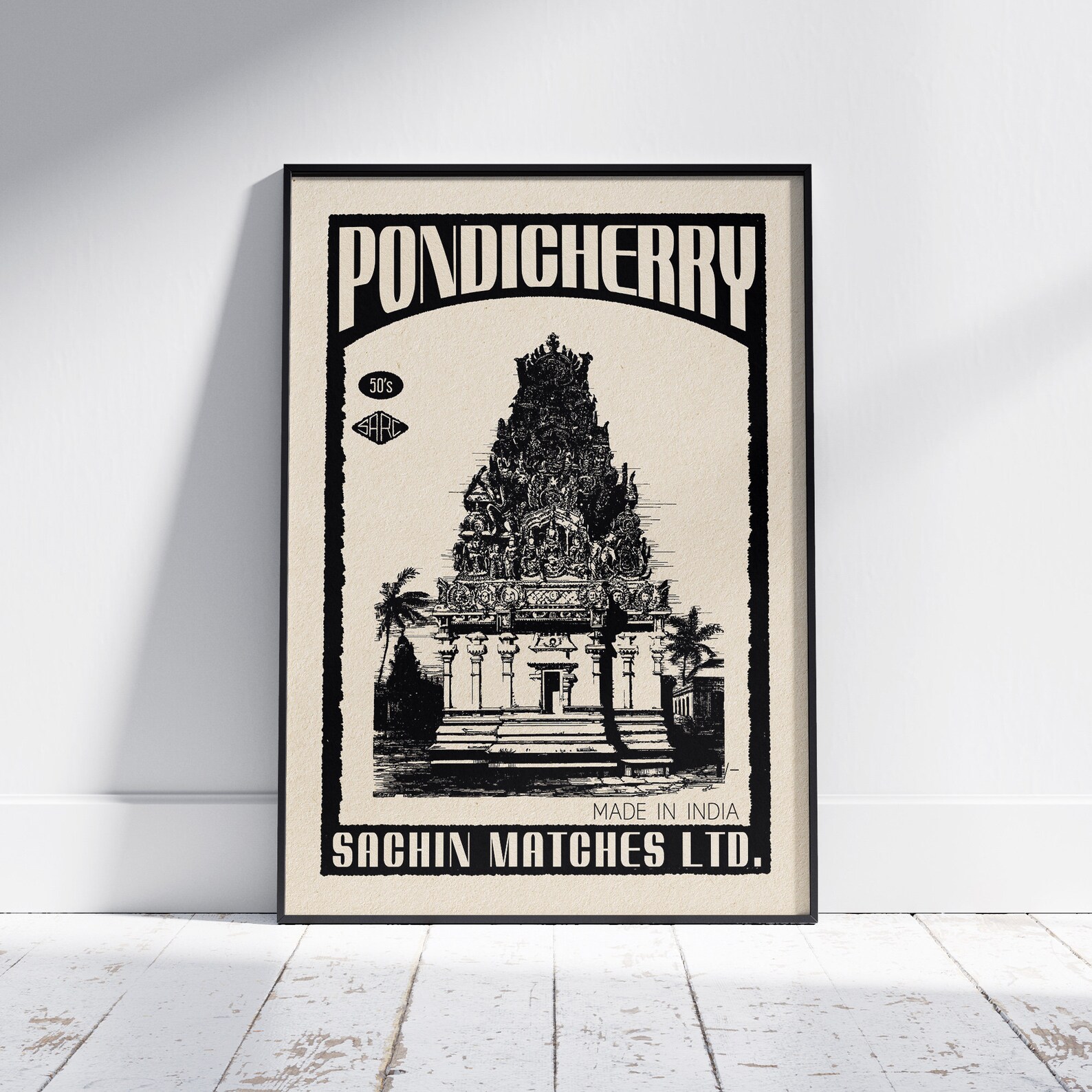 Vintage Pondicherry Poster Places of India Original Design - Etsy