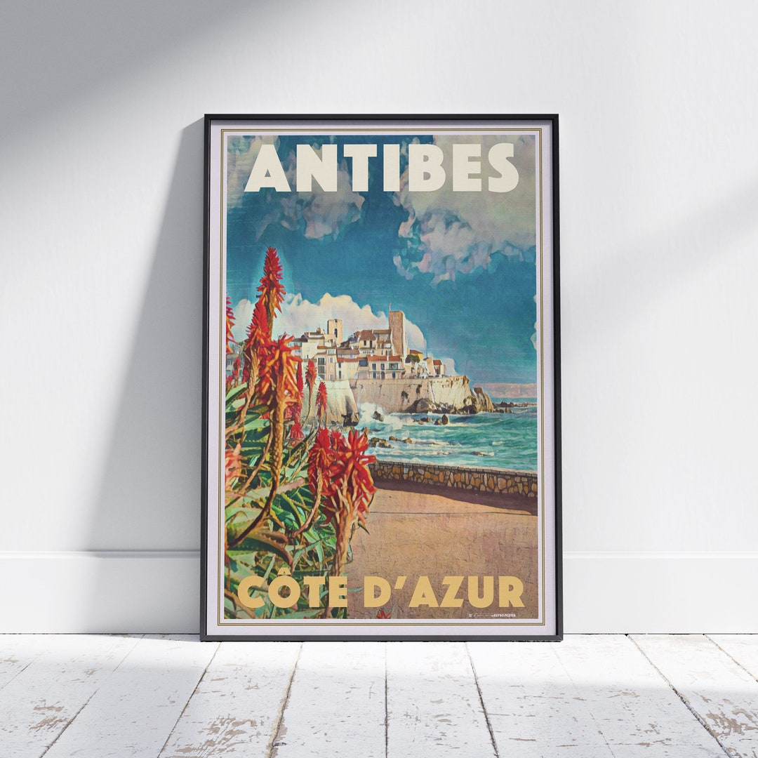 Antibes Poster by Alecse | Limited Edition France Travel Poster | Antibes Print | French Riviera ...
